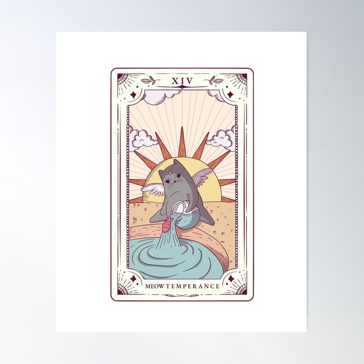 Meow Temperance Poster Wall Art, Modern Wall Decor For Living Room ...