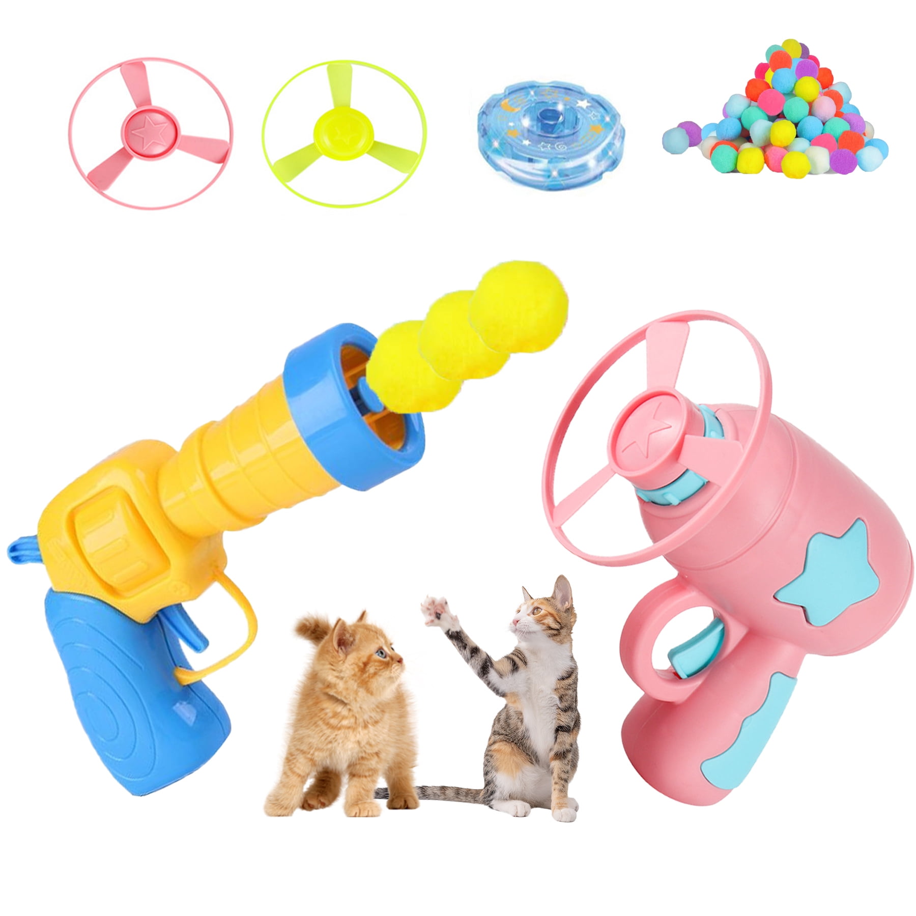 Meow&Woof Two Interactive Cat Toy Set - 50 soft plush self-playing ...