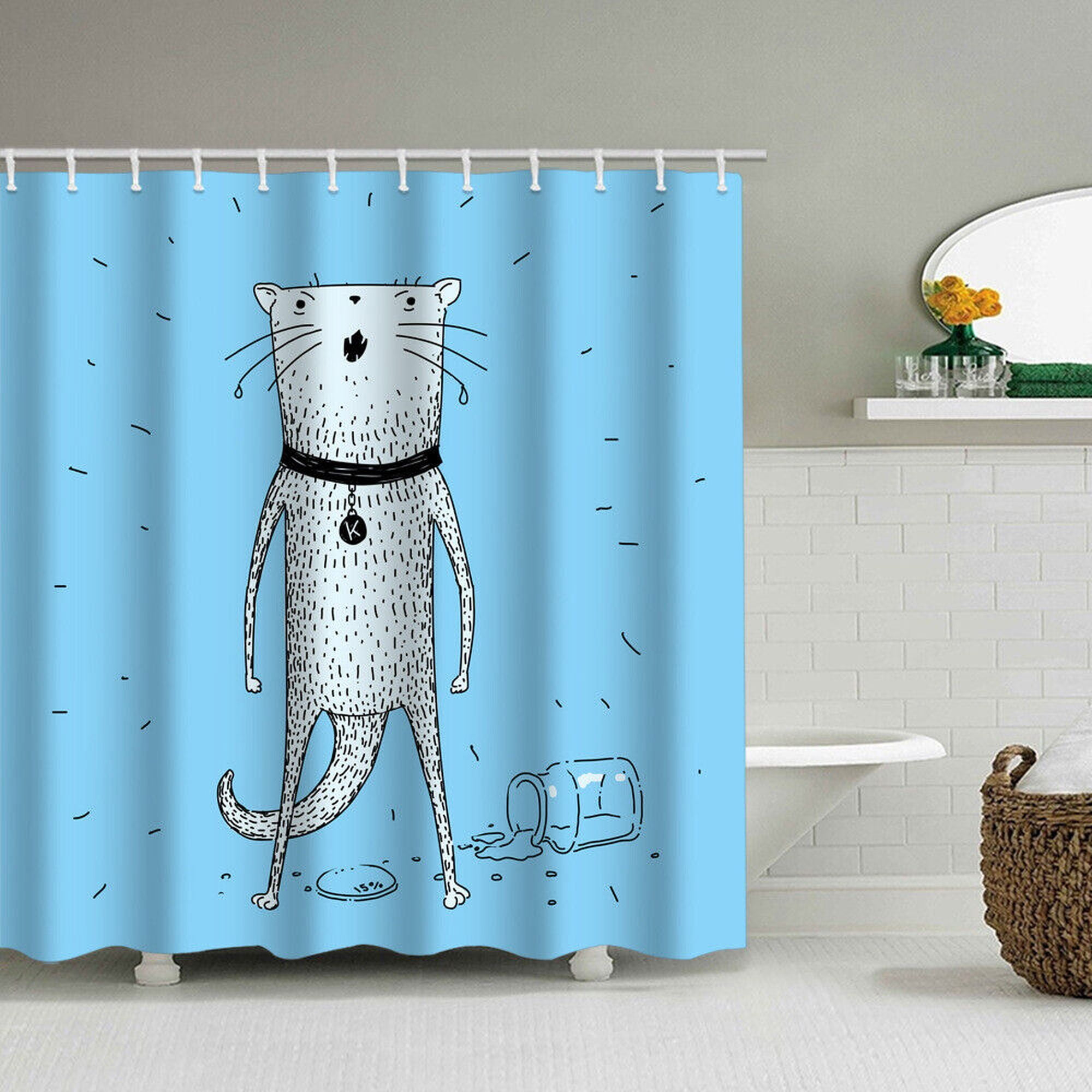 Meow And Misty Whimsical Cat Shower Curtain To Spruce Up Your Bathroom