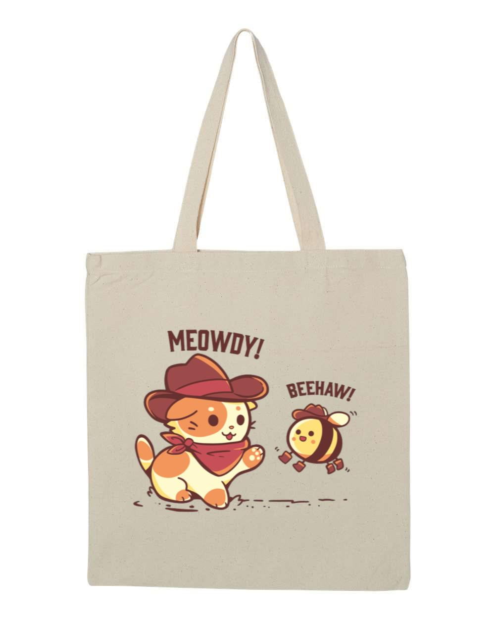 Meowdy Beehaw Tote Bag Country Pun With Cute Wordplay Humor - Walmart.com