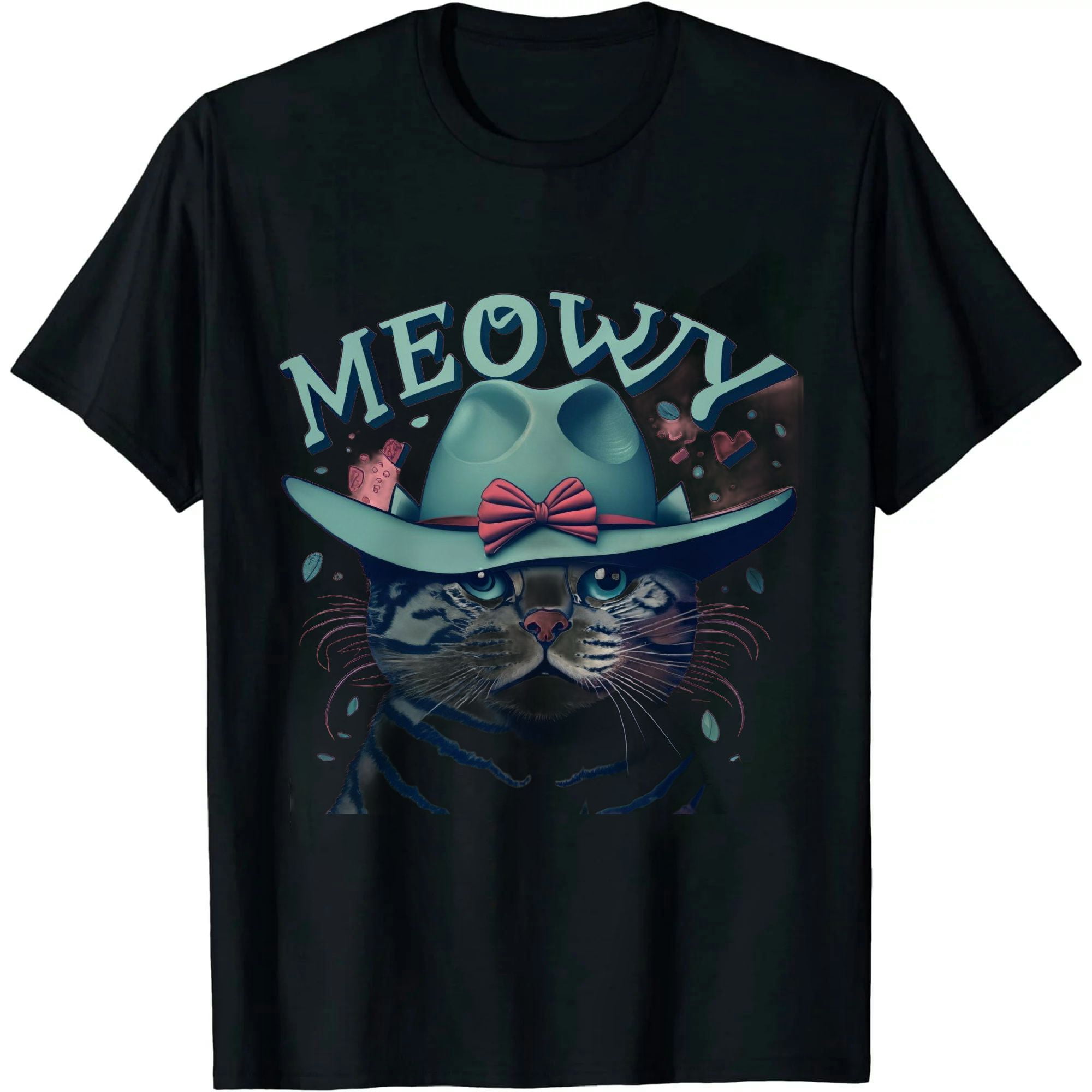 Meowdy Cat Funny Howdy Meme Western Cowboy Kitten Men women T-Shirt ...