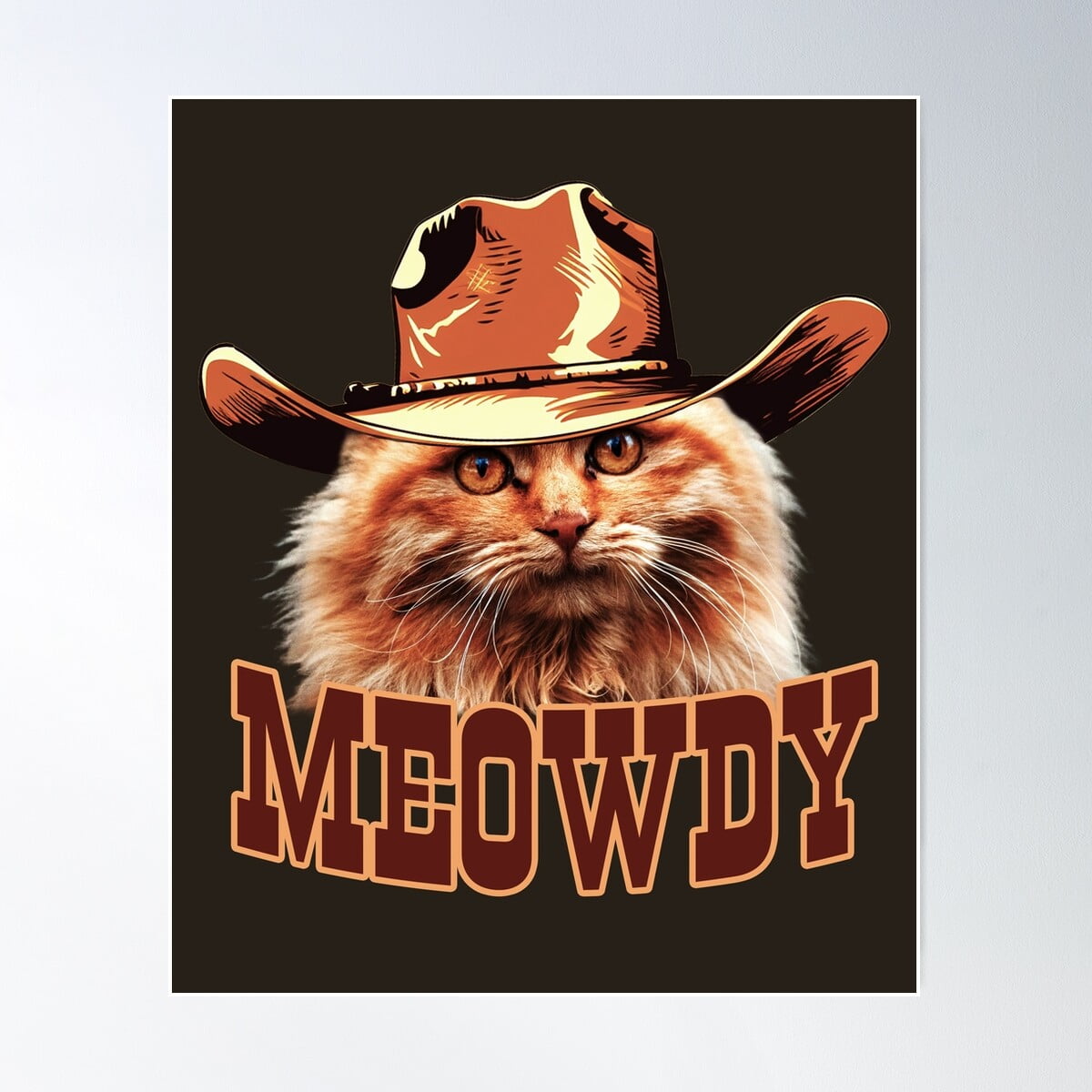 Meowdy Cowboy Cat Country Music Hat Western Howdy Poster Wall Art ...
