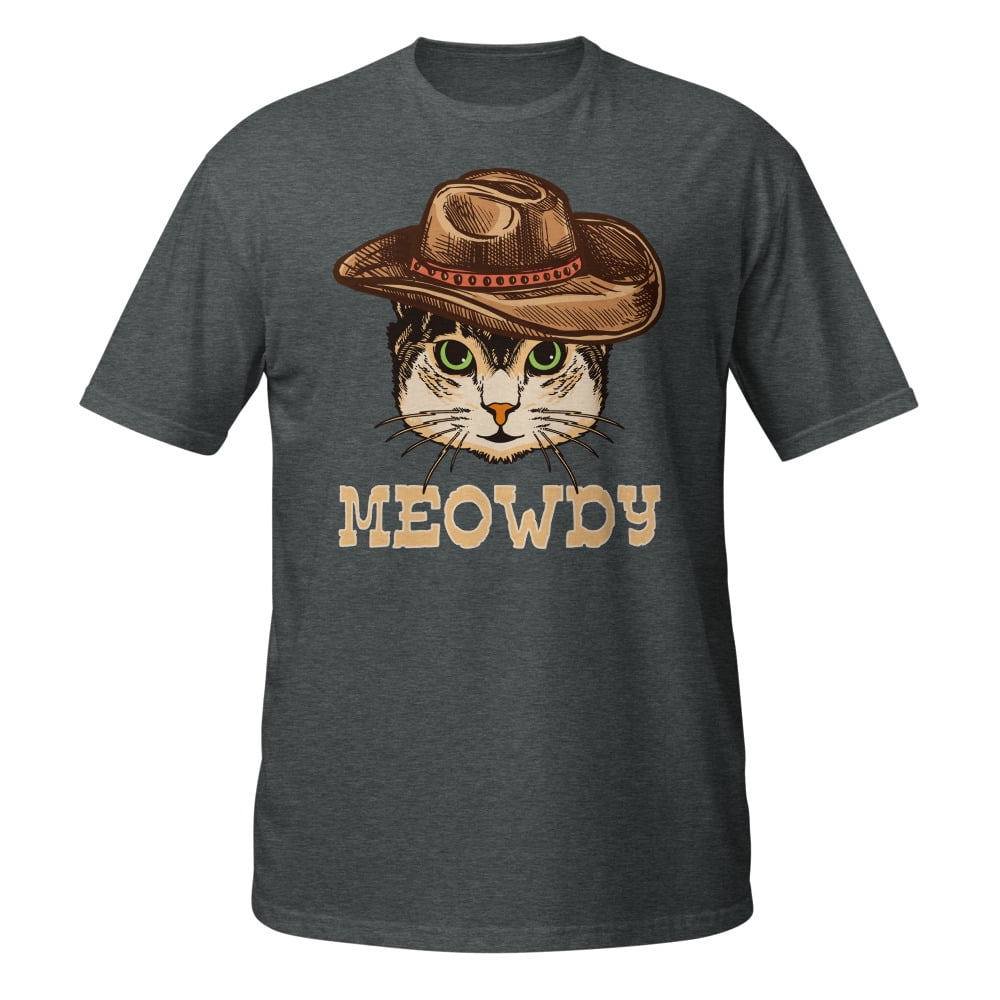 Meowdy Funny Blend Between Meow and Howdy Cowboy Cat Graphic T-Shirt ...