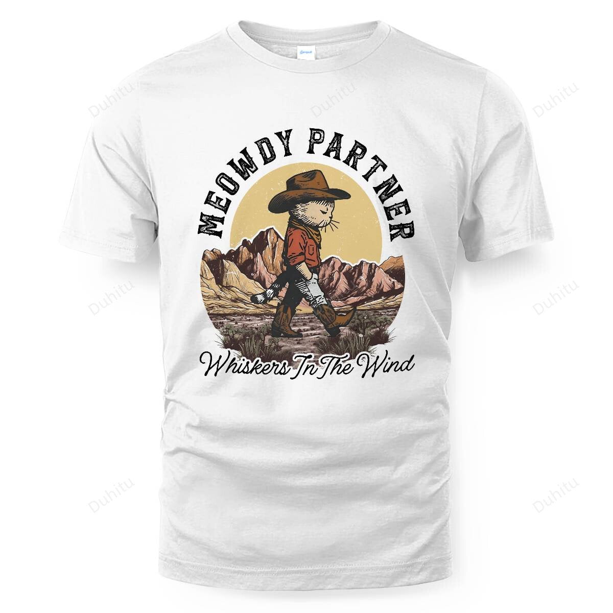 Meowdy Partner Whiskers In The Wind Cowboy Cat Western Howdy - Walmart.com