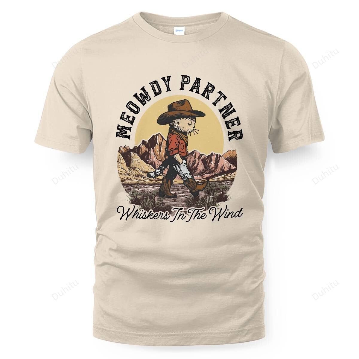 Meowdy Partner Whiskers In The Wind Cowboy Cat Western Howdy - Walmart.com