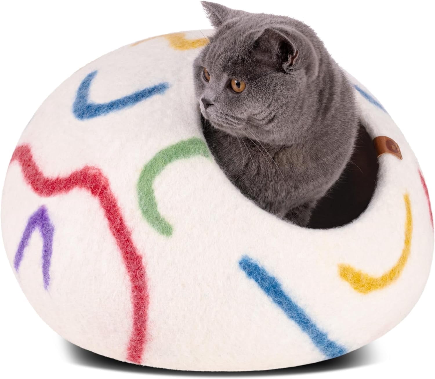 Meowfia Cat Cave for Large Cats, Ivory Rainbow - Walmart.com