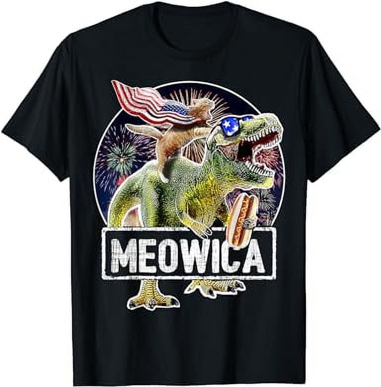 Meowica American Flag Cat T Rex Dinosaur 4th of July Kids T-Shirt ... Meowica American Flag Cat T Rex Dinosaur 4th of July Kids T-Shirt ...