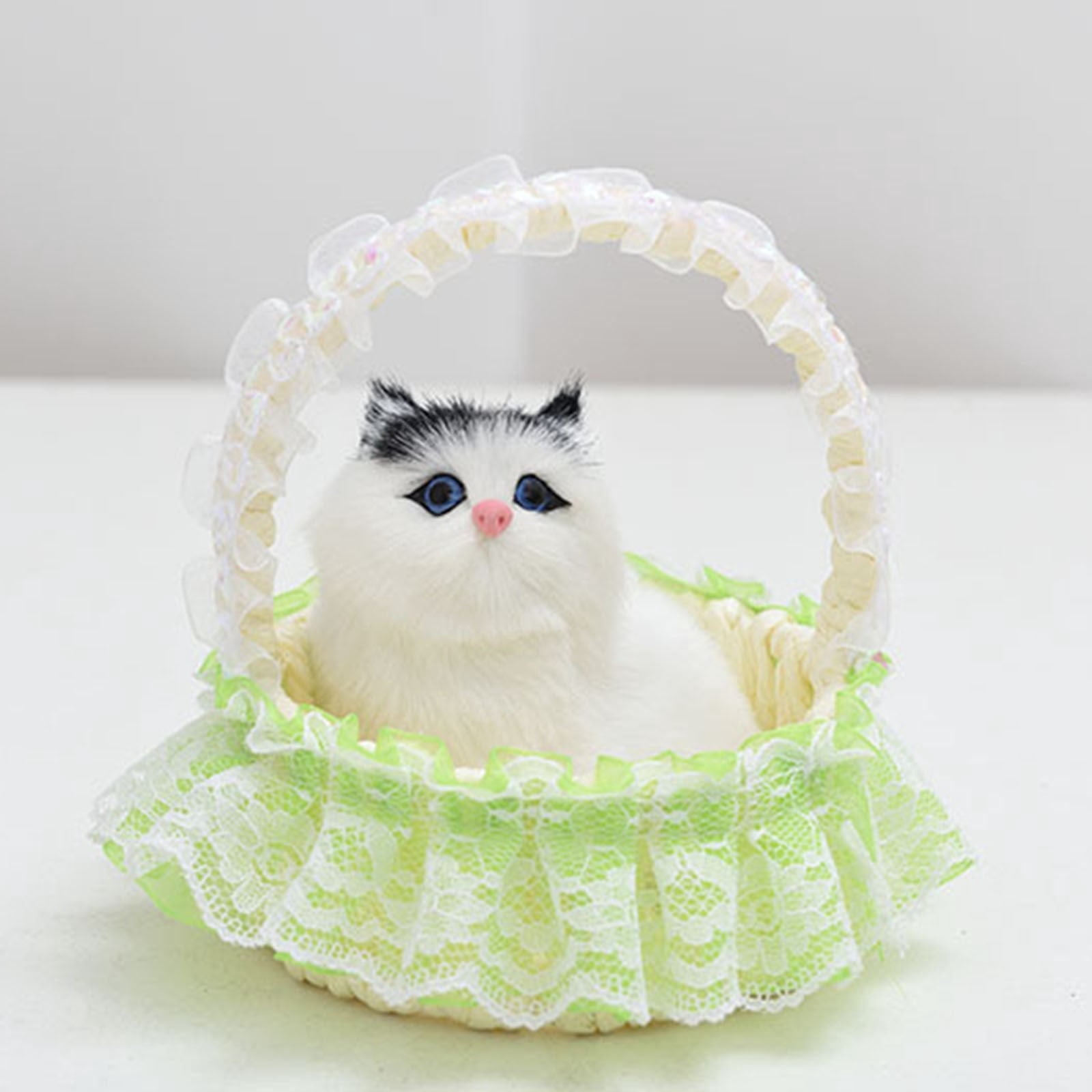 Meowing Plush Cat in Shoe Toy with Sound Hanging Basket Decor for Kids ...