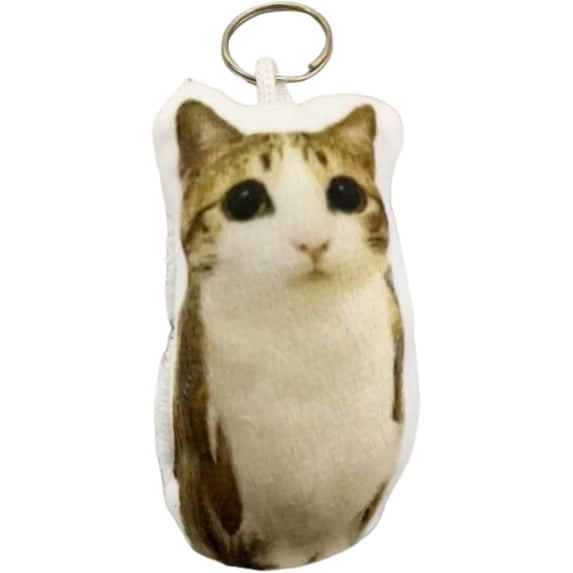 Meowl Plush Voice-Playing Charm Cute Funny Cat Squeeze Sound Keychain ...