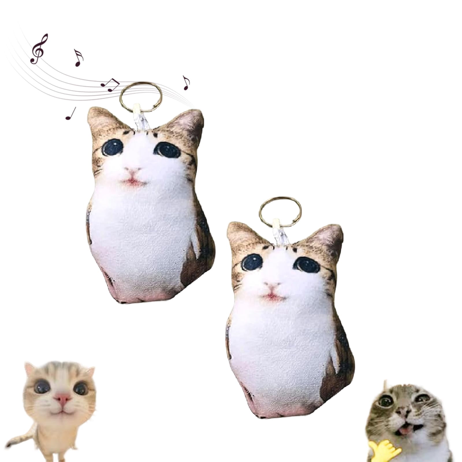 Meowl Plush Voice-Playing Charm,Meowl Keychain with Squeeze Sound,Cute ...