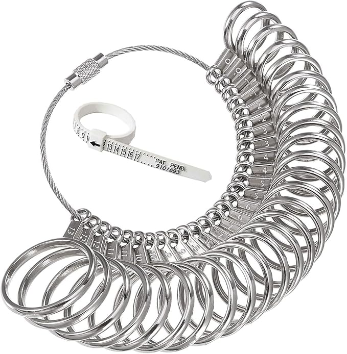 Meowoo Finger Ring Gauge Tool for Accurate Measurement, Metal Ring ...