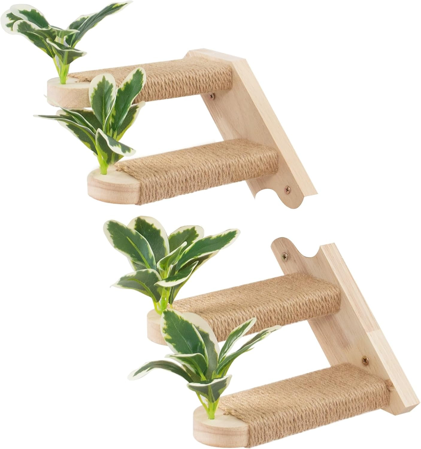 Meowoou Cat Wall Shelves,Modern & Durable 4 Steps Sisal Rope Stairs ...