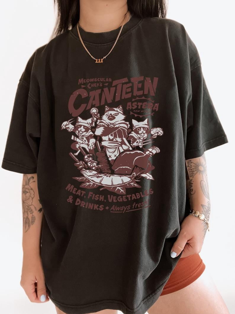 Meowscular Chef_s Canteen Monster Hunter Vintage Inpsired Tee, Monster ...