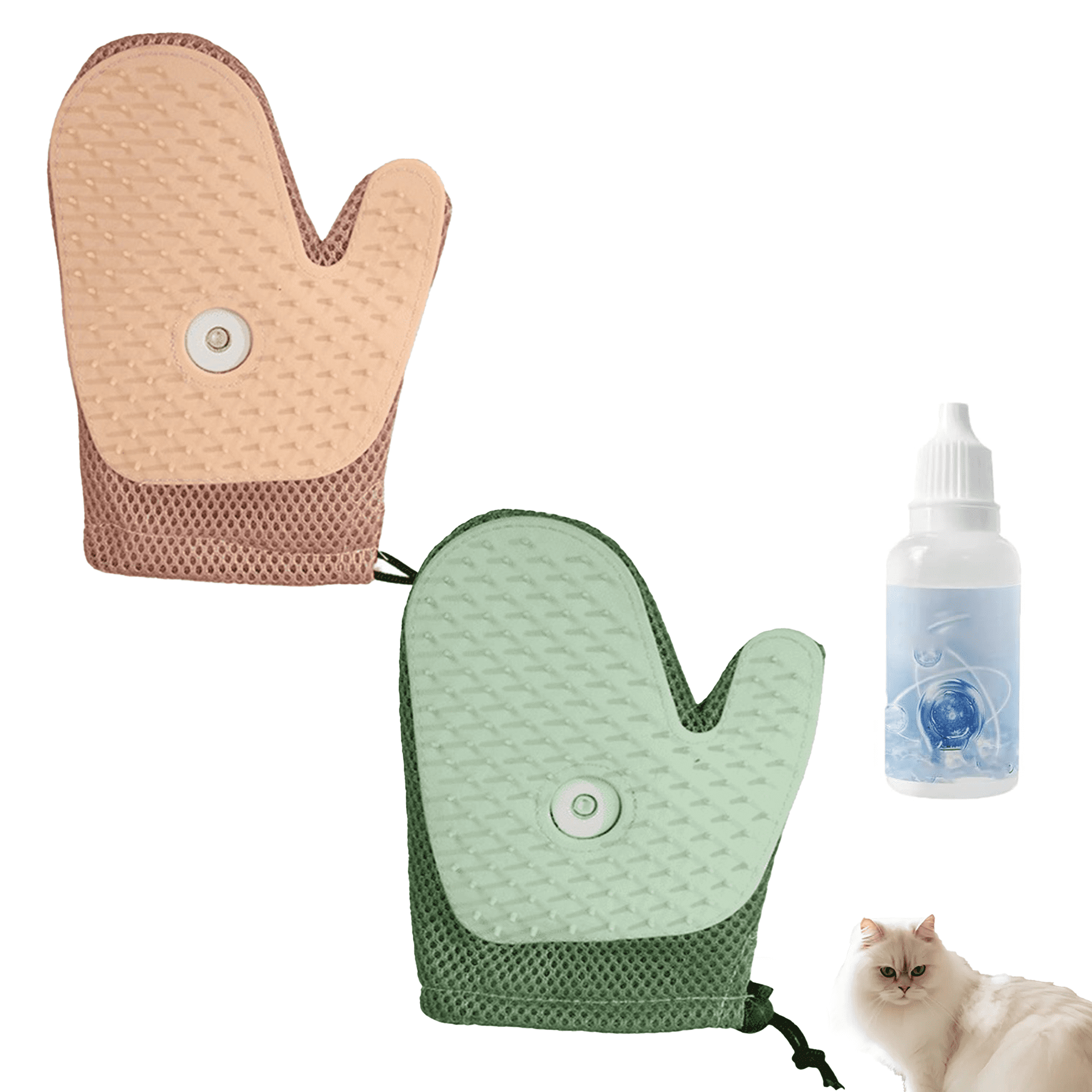 Meowvo 4-in-1 Grooming Mist Glove for Pets, Cat Grooming Steam Gloves ...