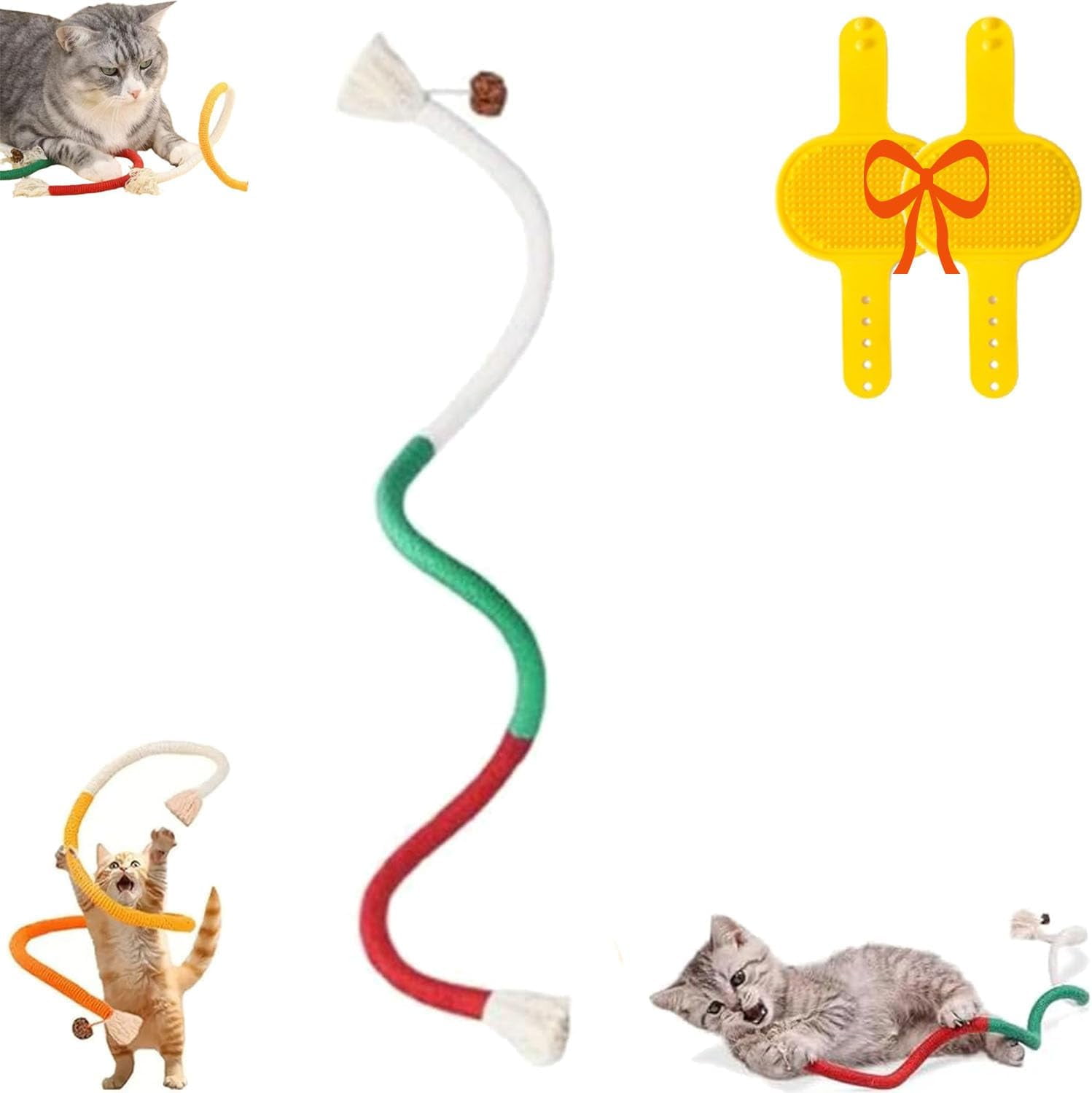Meowvo Chew Rope, Catnip-Infused Organic Cotton Chew Rope Toys for Cats ...