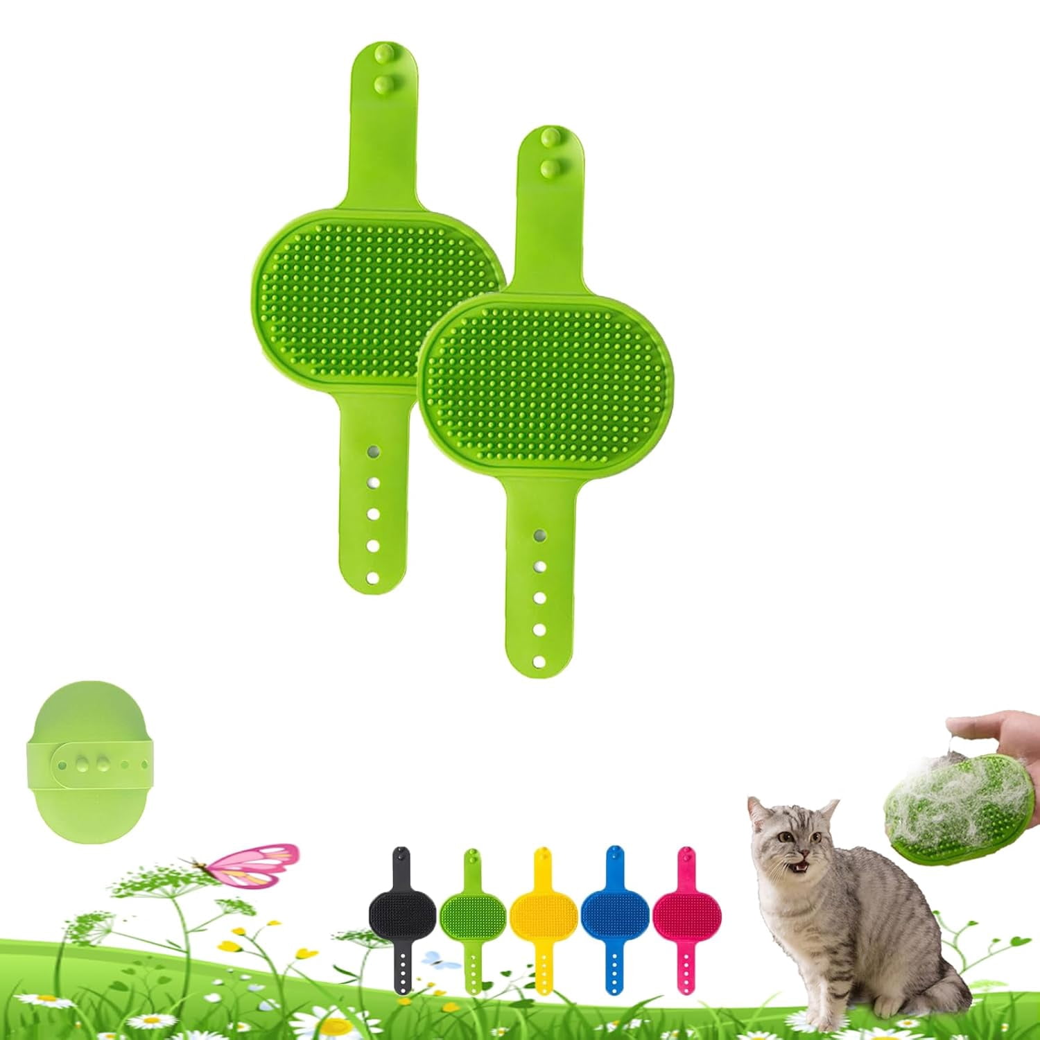 Meowvo Silicone Grooming Strap Pad for Cats, 2-in-1 Self-Groomer ...