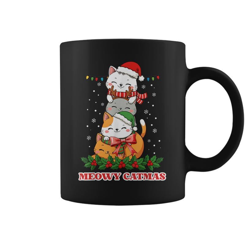 Meowy Catmas Christmas Cat Tree Lights Coffee Mugs - Walmart.com