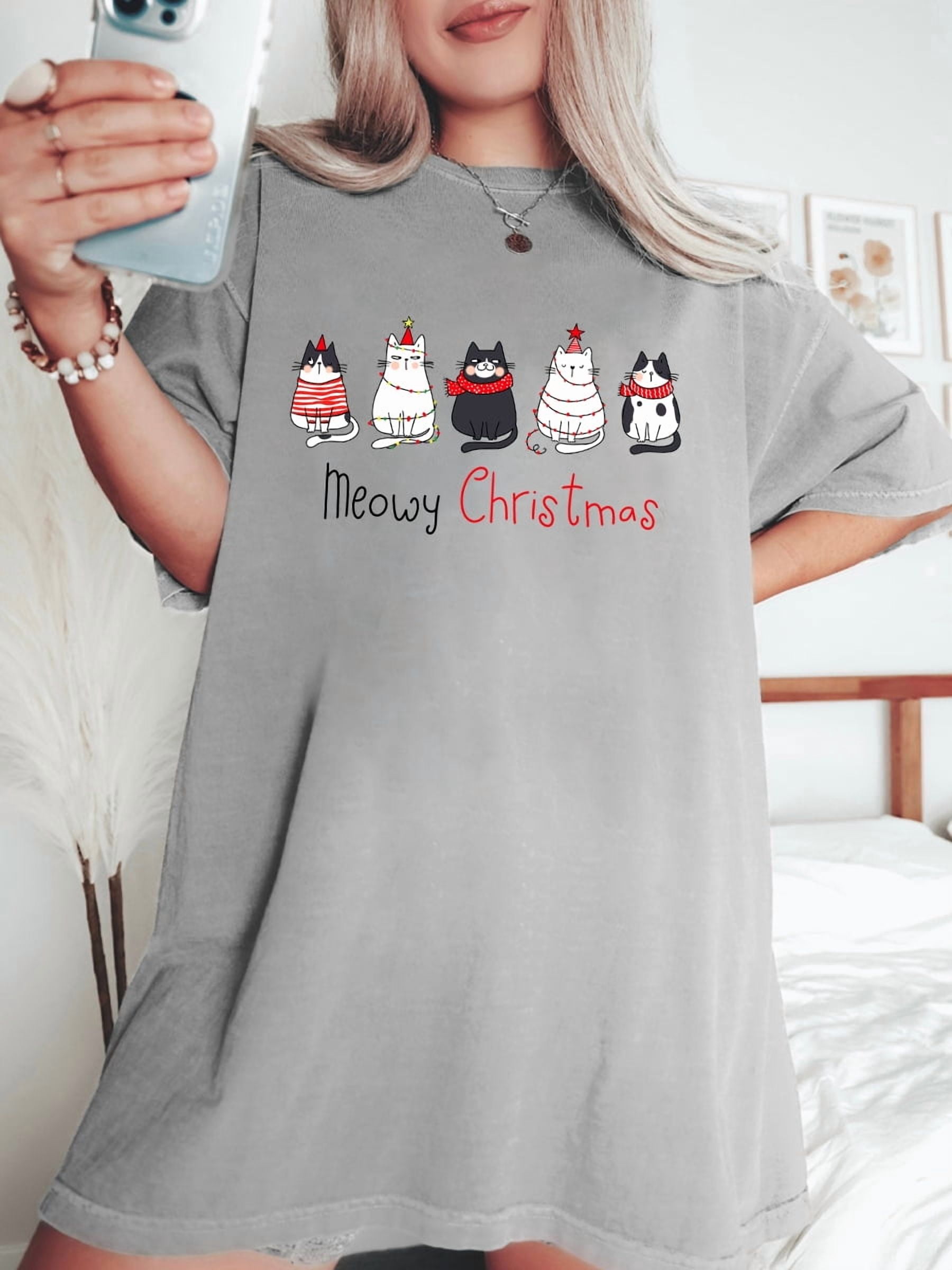Meowy Christmas T-Shirt - Walmart.com