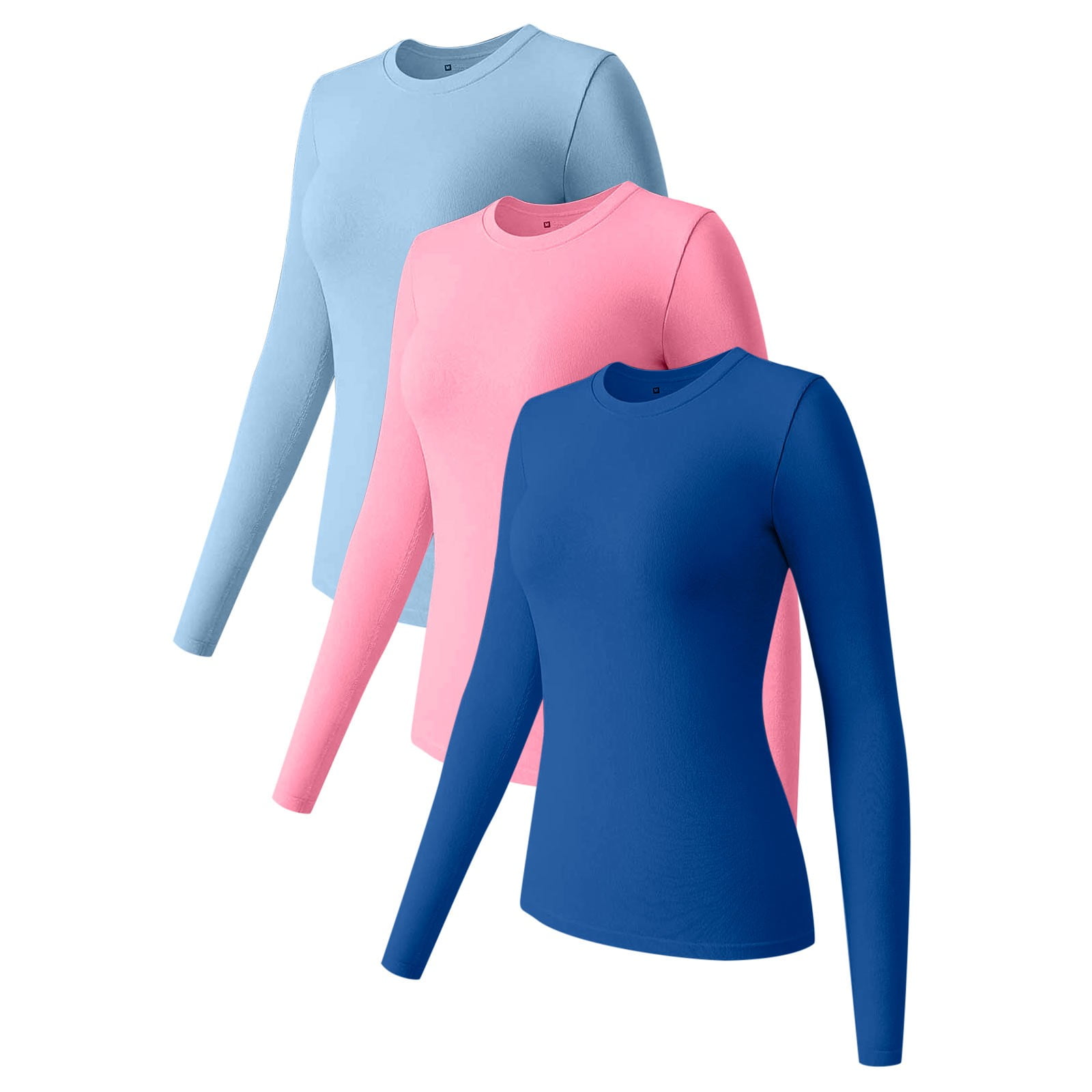Mepaouo 3 Pack Women’s Thermal Shirts Fleece Lined Compression Long ...