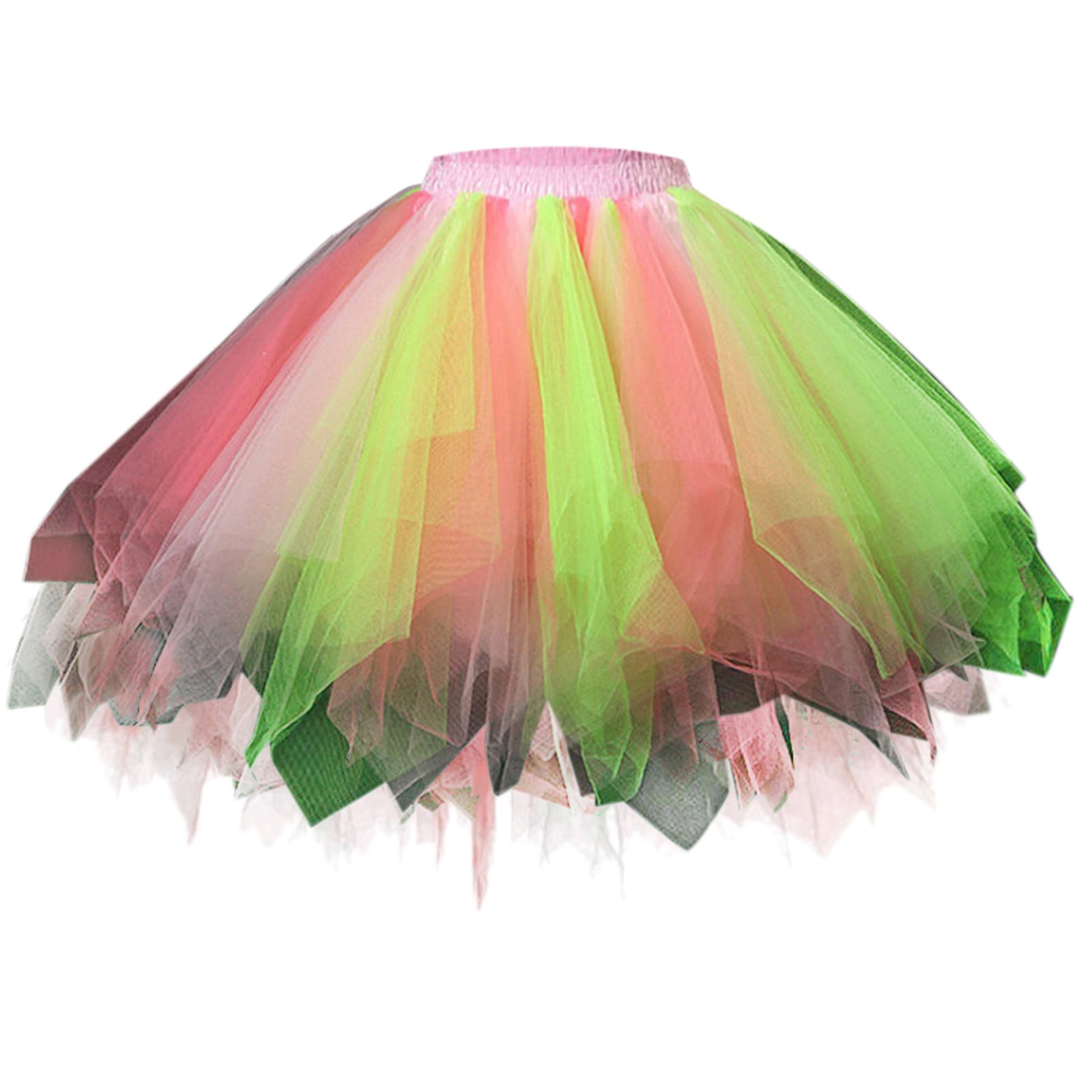 Mepaouo Adult Women 80's Tutu Skirt Layered Tulle Petticoat Dance ...