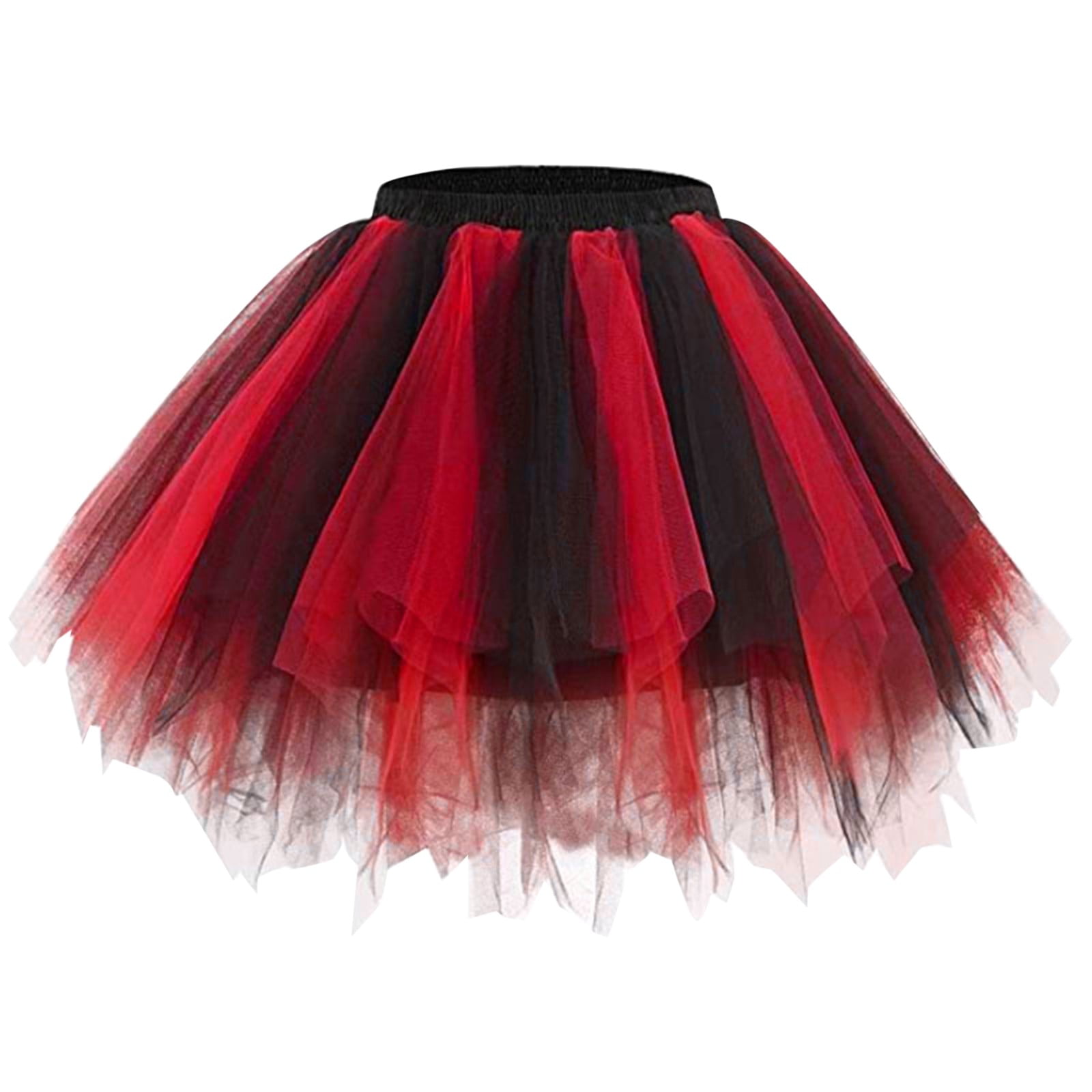 Mepaouo Adult Women 80's Tutu Skirt Layered Tulle Petticoat Dance ...