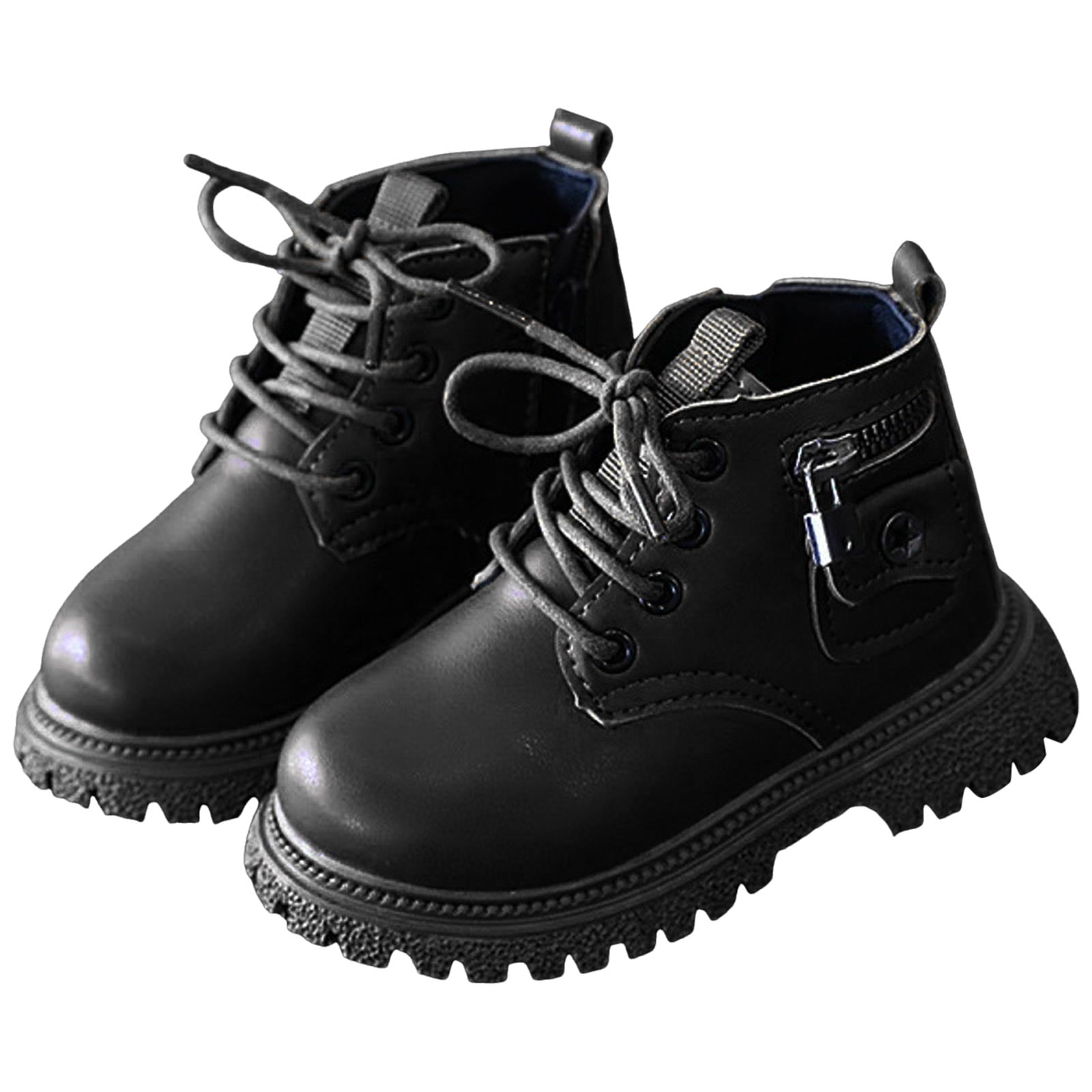 Mepaouo Baby Work Boots Kids Lace up Hiking Snow Booties Boy Girl ...