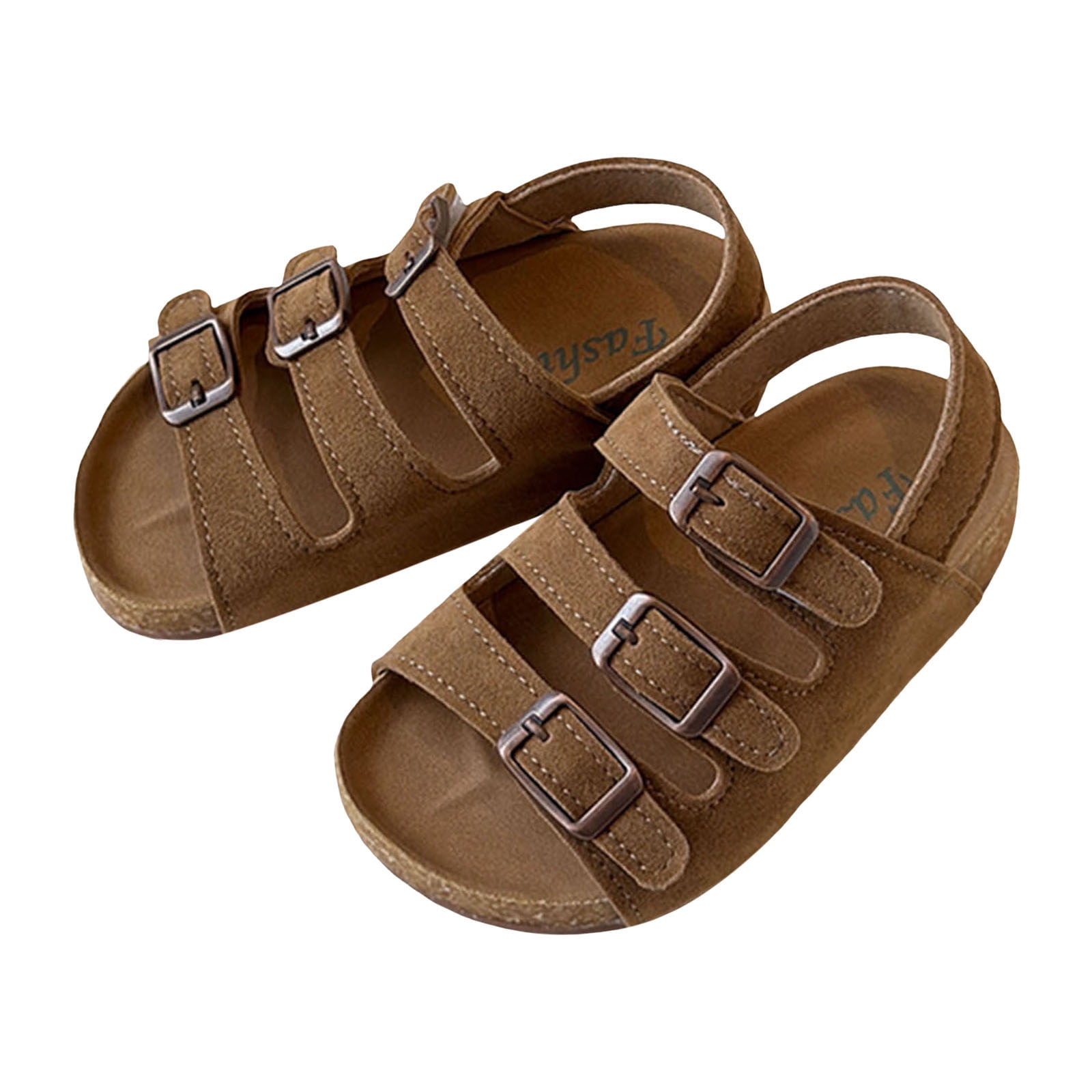 Mepaouo Boys Girls Sandals with Cork Footbed Adjustable Strap Open Toe ...