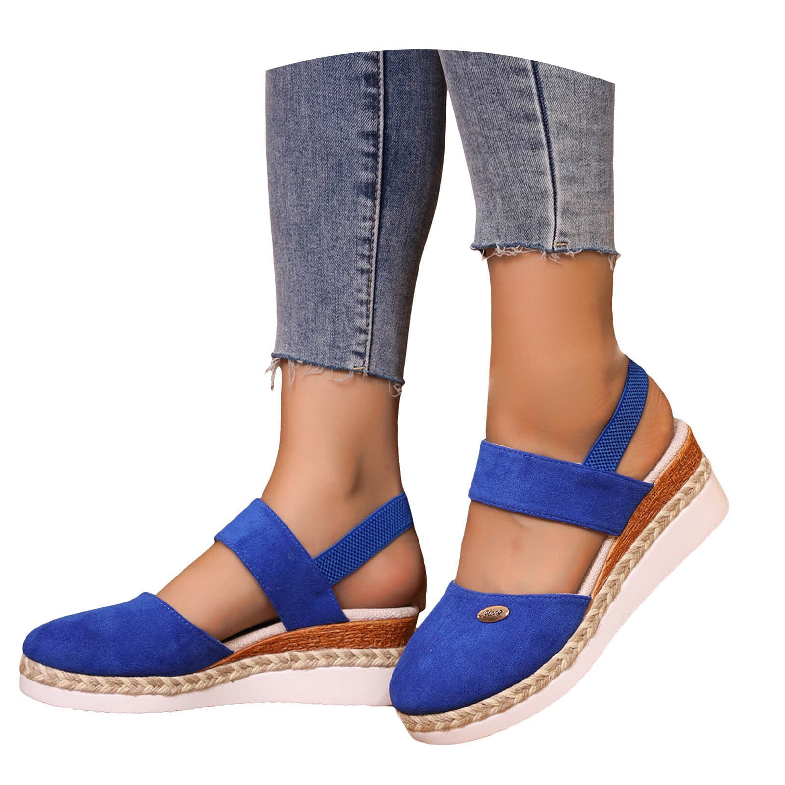 Mepaouo Closed Toe Platform Wedge Sandals Womens 2025 Espadrilles Ankle ...