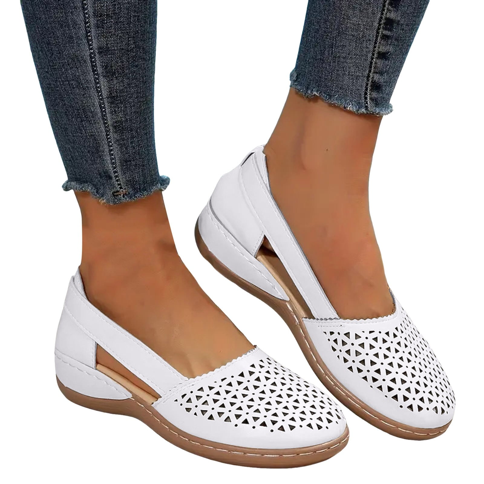 Mepaouo Closed Toe Sandals Women Summer Dressy Wedge Slip on Loafers ...