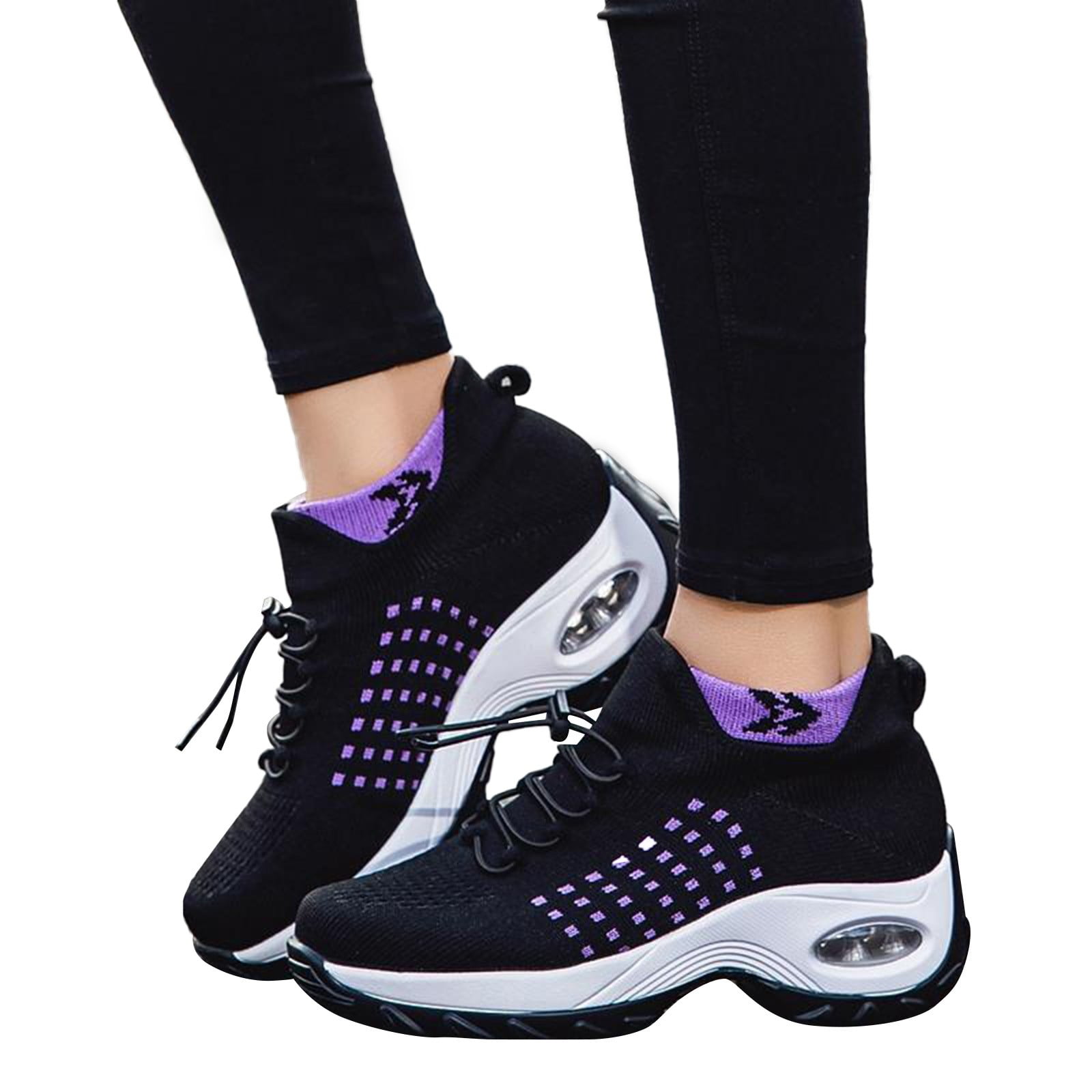 Mepaouo Fashion Sport Sneakers Women Arch Support Strech Ankle Running ...