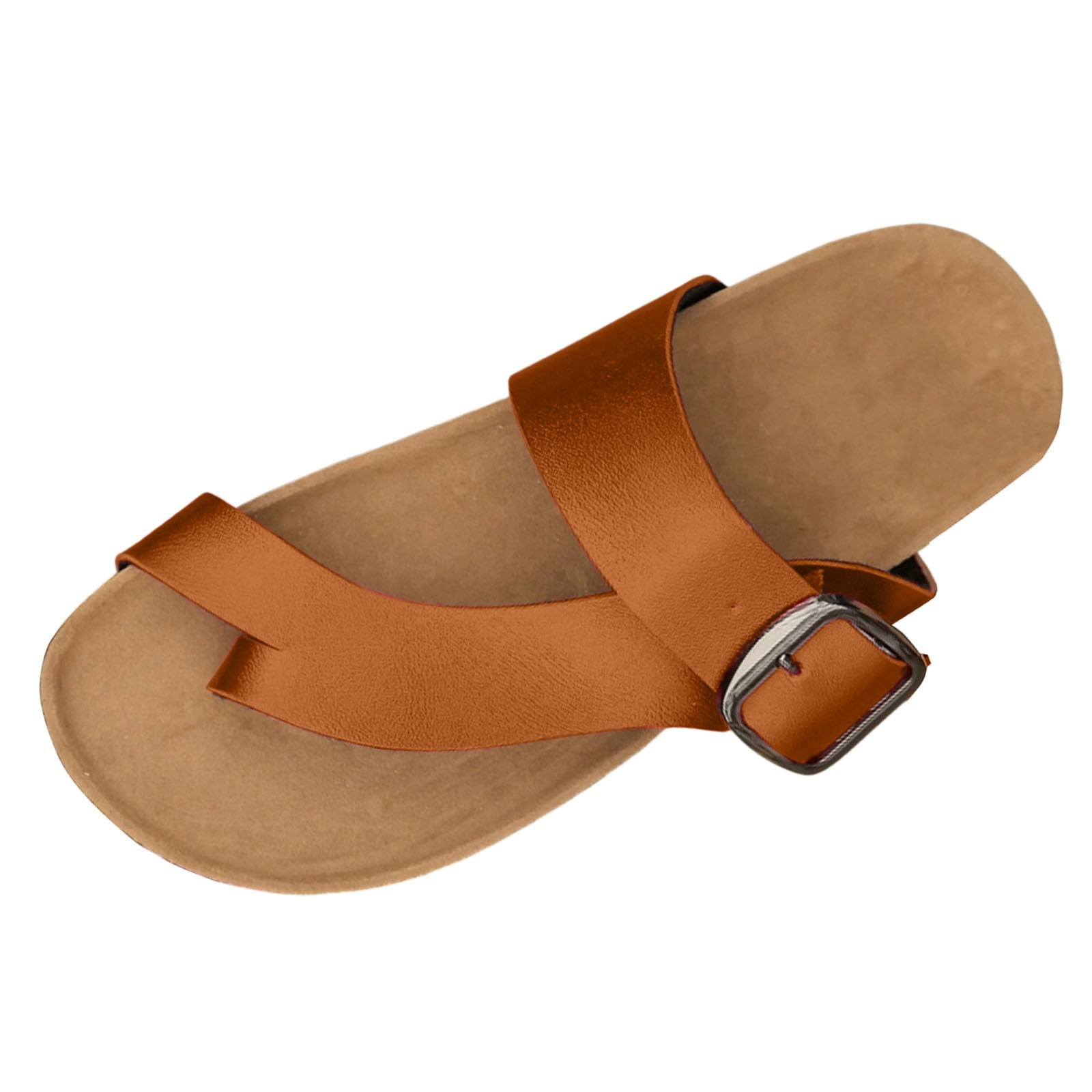 Mepaouo Flat Sandals for Women Buckle Toe Ring Flip Flops Summer Beach ...