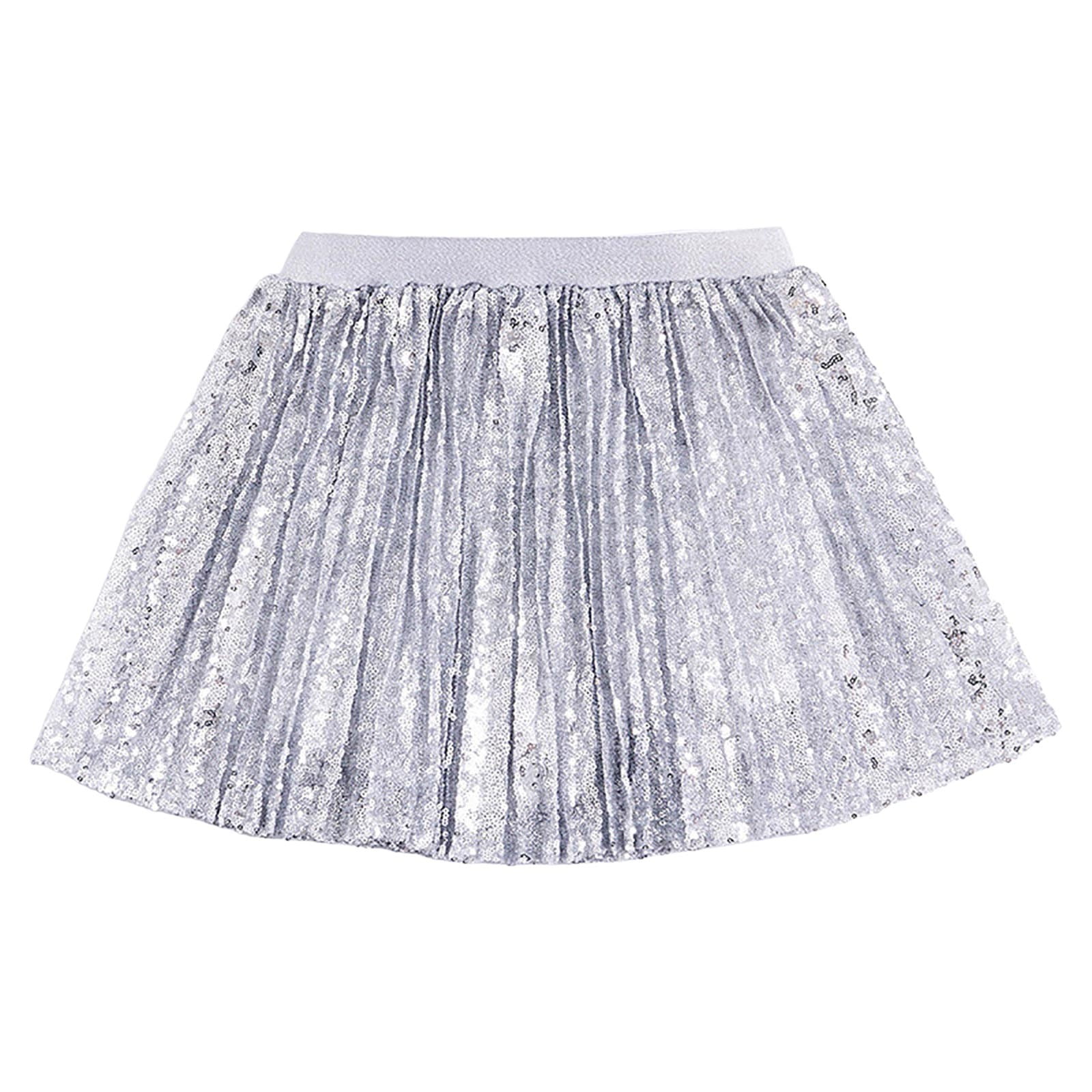 Mepaouo Girl Sequin Skirt Ballet Dancing Tutu Waist Sparkle Pleated ...