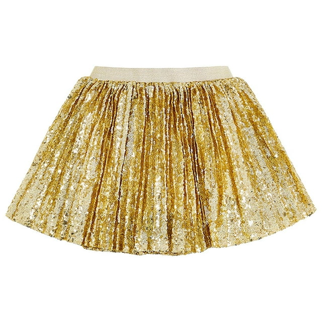Mepaouo Girl Sequin Skirt Ballet Dancing Tutu Waist Sparkle Pleated ...