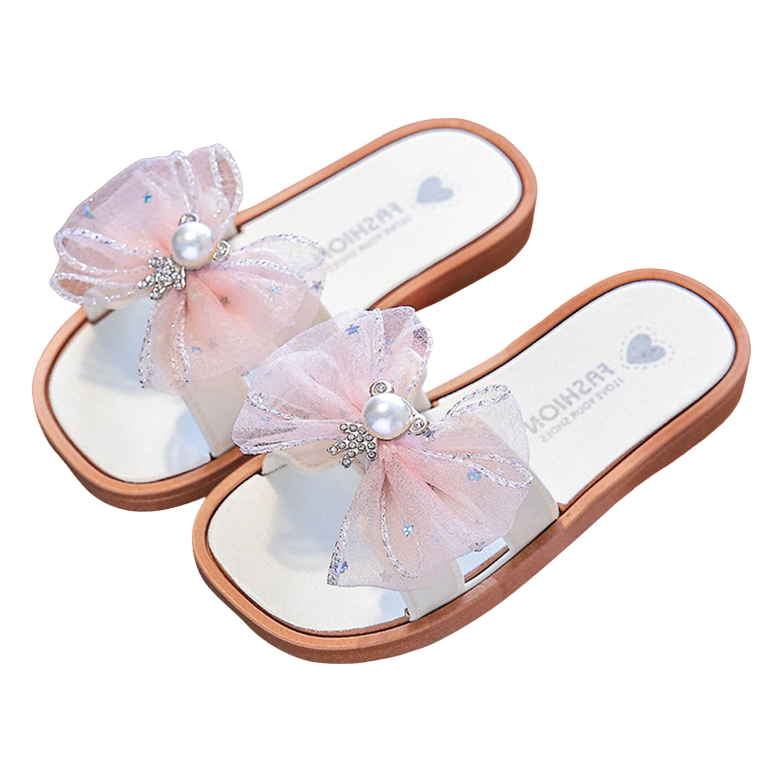 Mepaouo Girls Bow Slippers Comfortable Summer Beach Slide Sandals ...