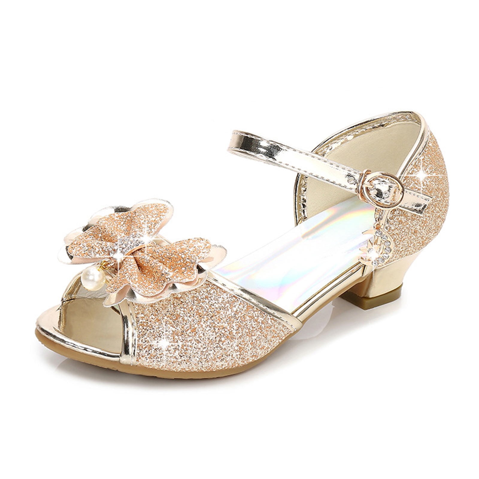 Mepaouo Girls Dress Shoes Princess High Heels Sparkly Mary Jane School ...