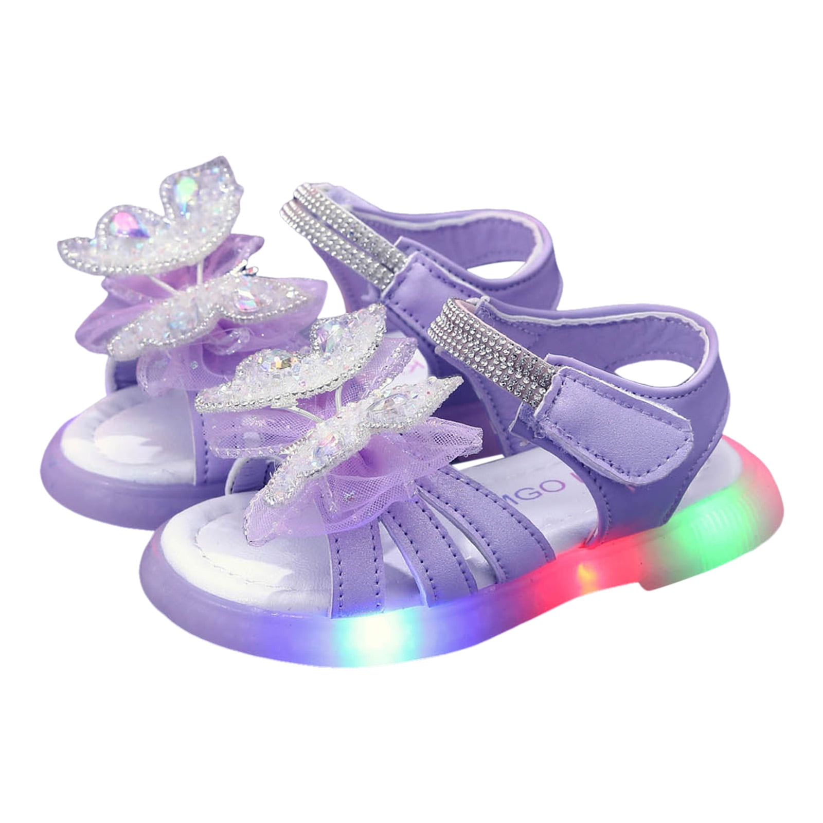 Mepaouo Girls Light up Shoes Cute Bow Summer Sandals Open Toe Kids ...