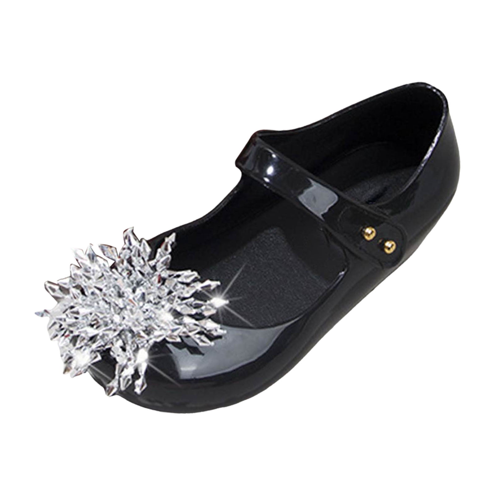 Mepaouo Girls Princess Mary Jane Rhinestone Jelly Shoes Flats Toddler ...