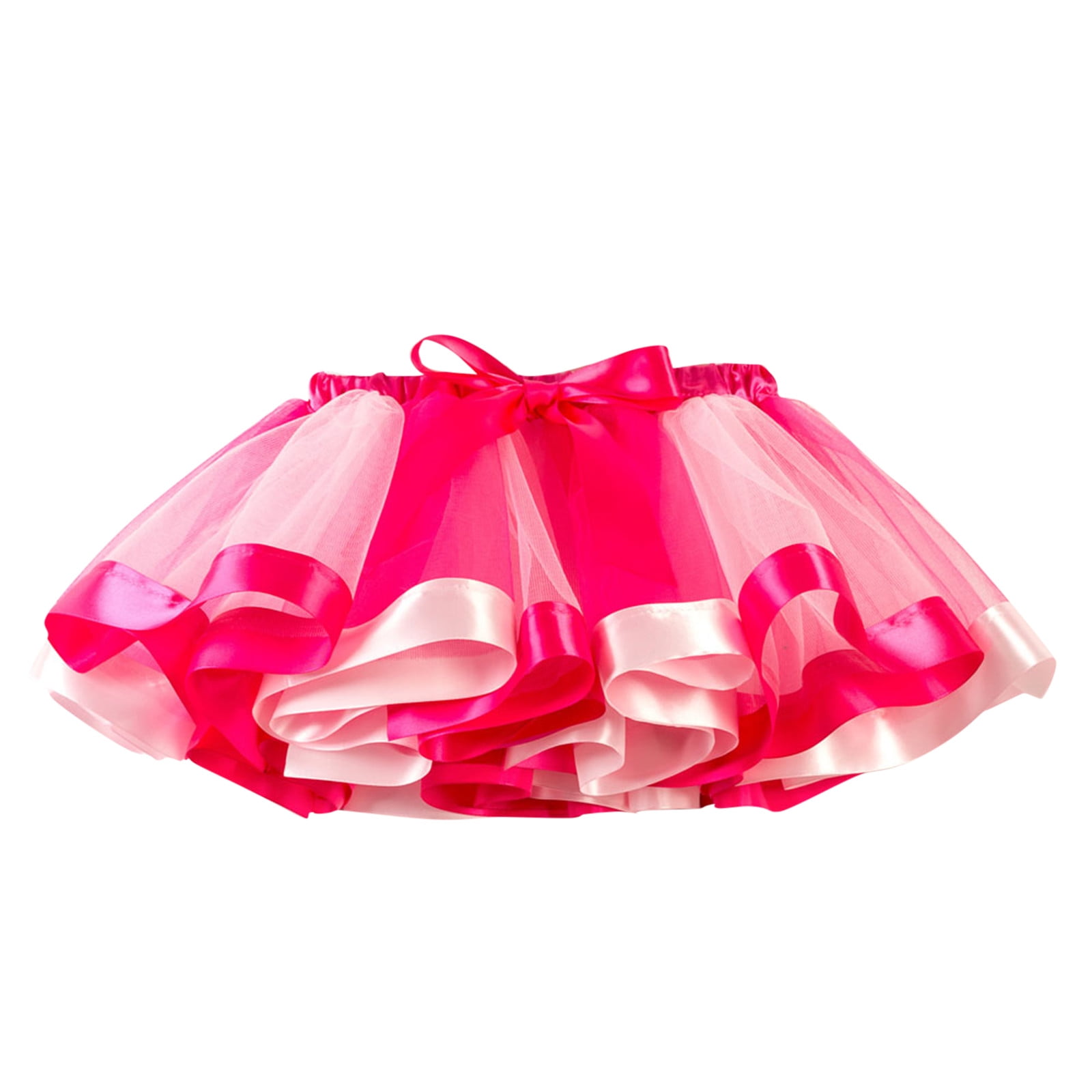 Mepaouo Girls Rainbow Tutu Skirt Colorful Tulle Ribbon Tassel Tutus ...