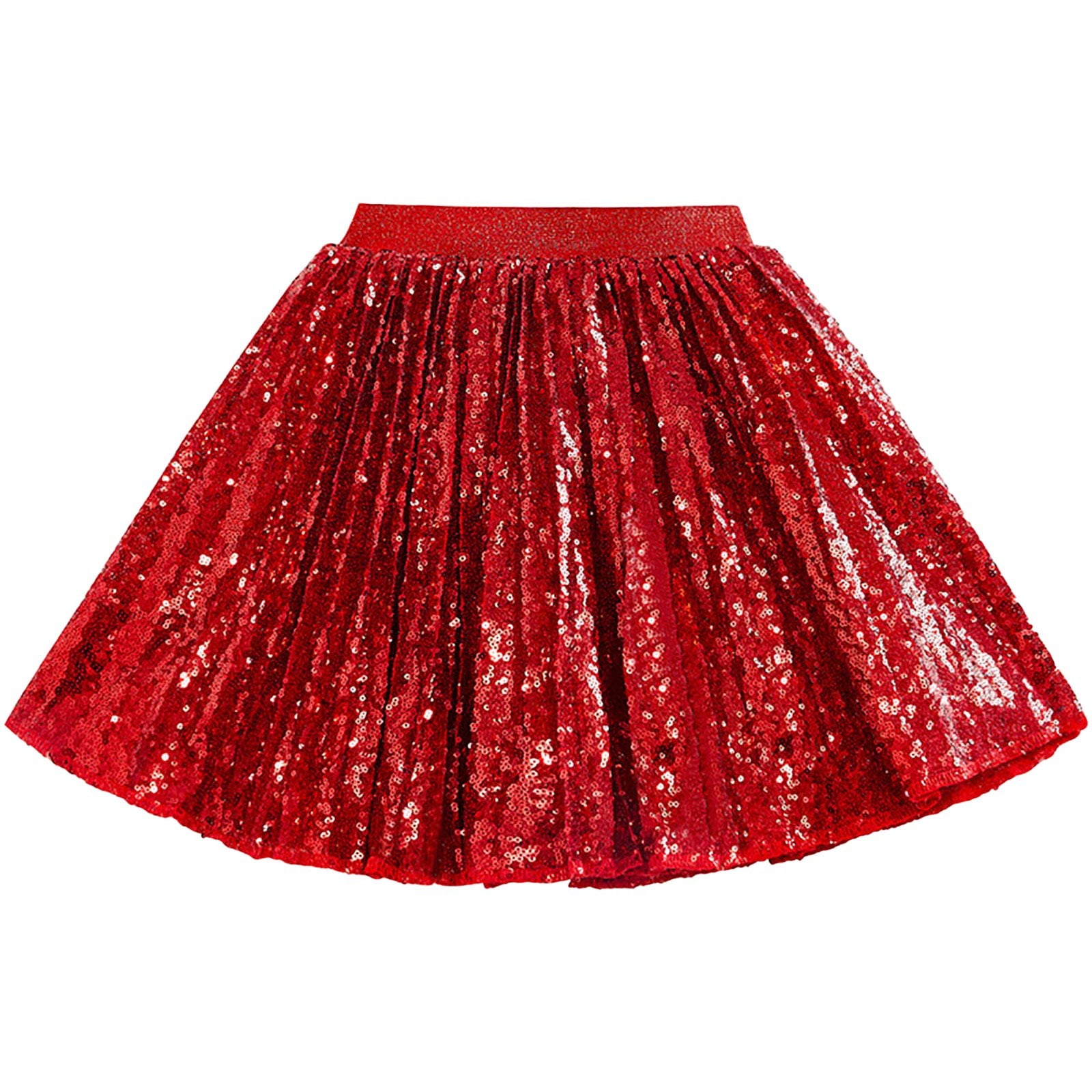 Mepaouo Girls Sequin Skirt Toddler Pleated Sparkly Tutu Elastic Waist ...