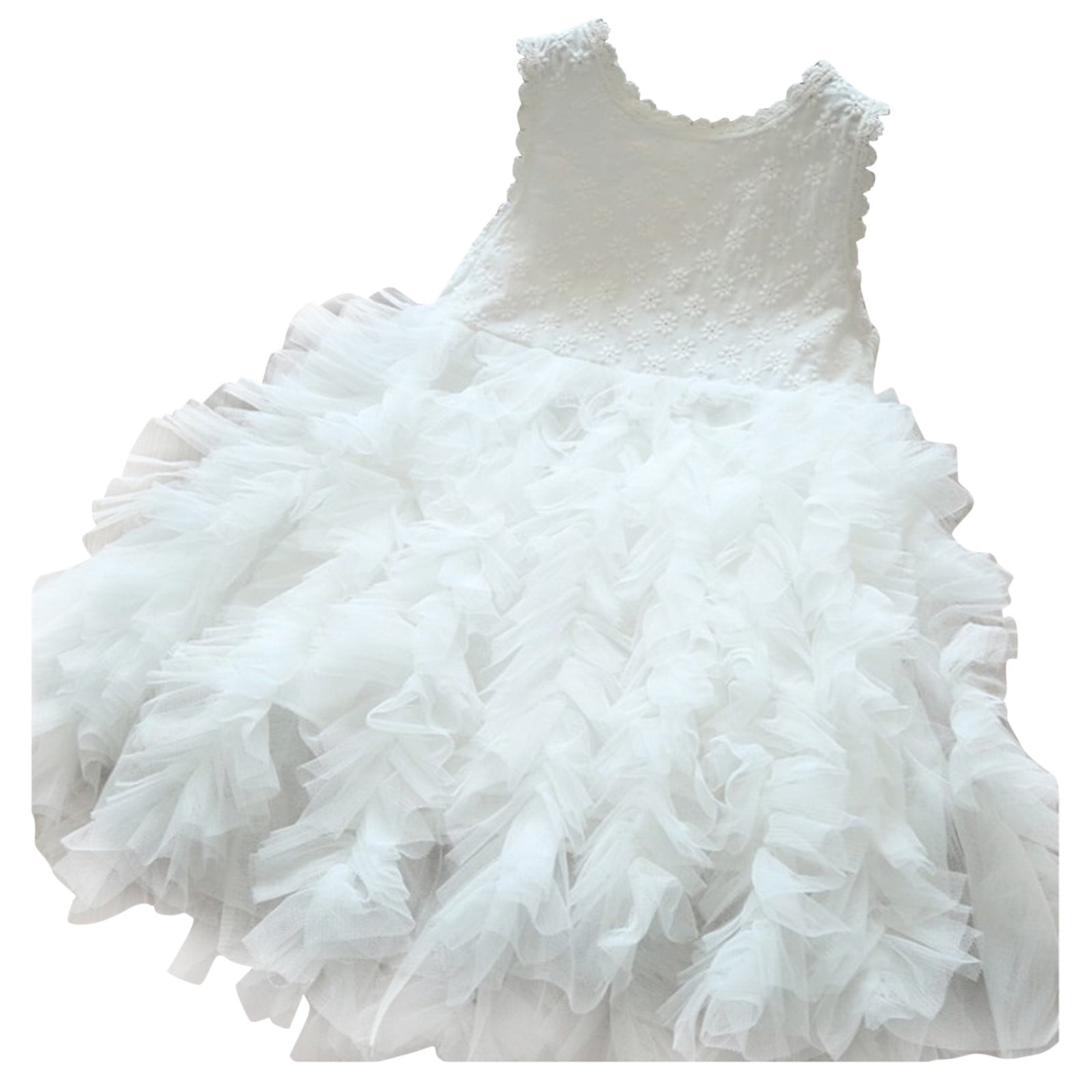 Mepaouo Girls Tutu Dress Ruffle Curly Willow Sleeveless Dresses ...