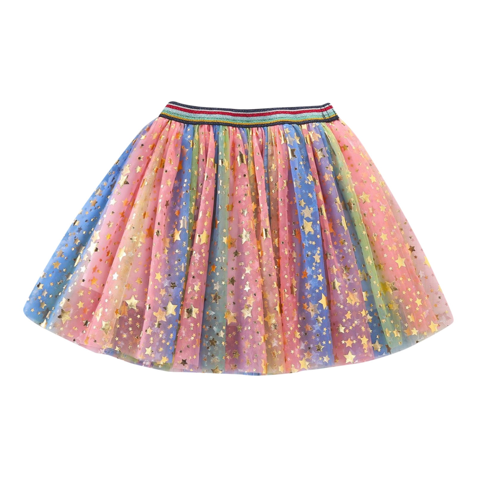 Mepaouo Girls Tutu Skirt Rainbow Layered Tulle Princess Dress Ballet ...
