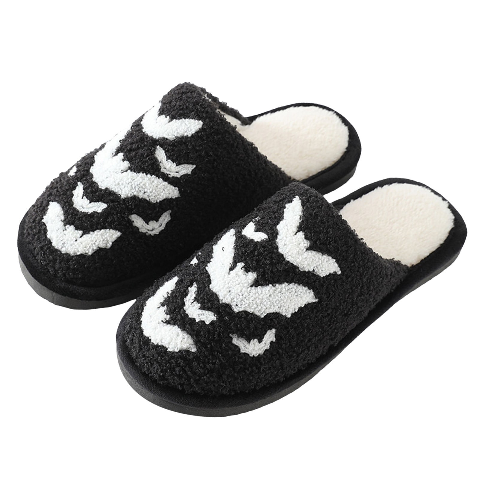 Mepaouo Slippers Women Spooky Print House Slippers Soft Sole Bedroom ...