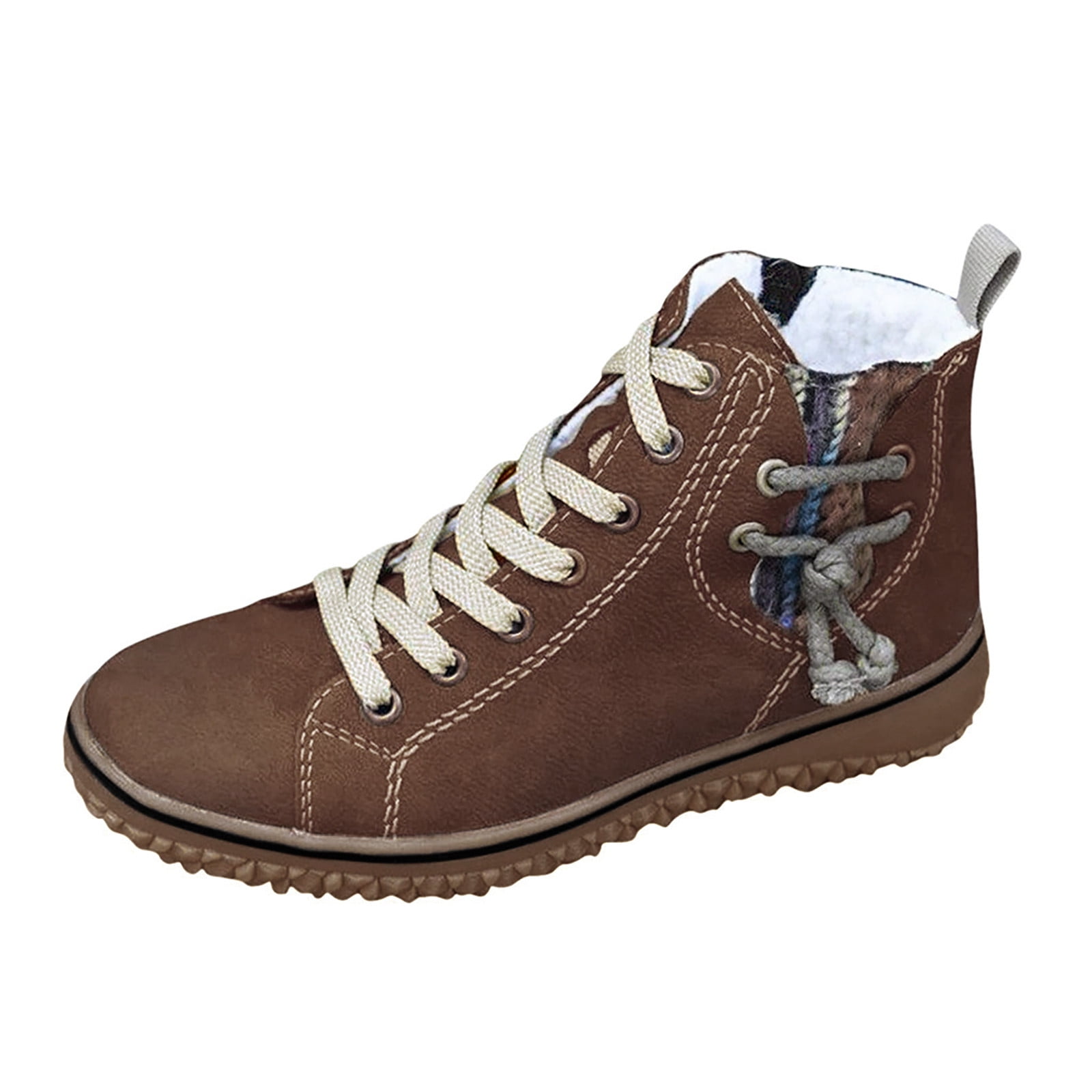 Mepaouo Hiking Boots for Women Winter Warm High Top Walking Boots ...