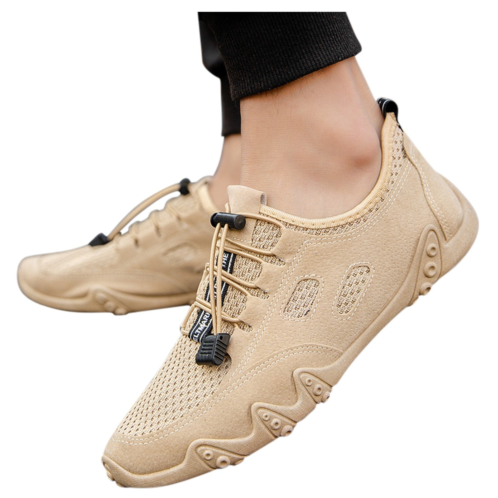 Mepaouo Hiking Shoes for Men Quick Lace Anti Slip Climbing Shoes ...