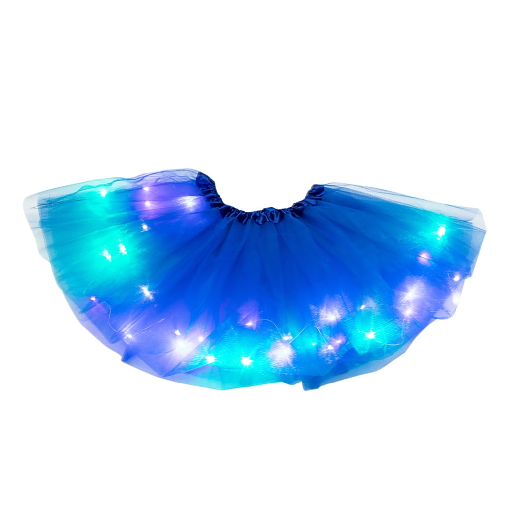 Mepaouo LED Tutu Skirt Light up 3 Layered Tutus for Women 80's Neon ...