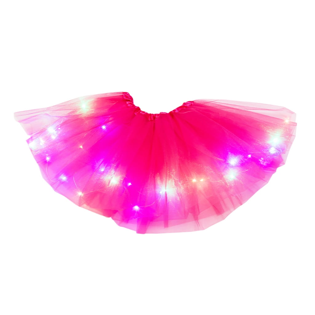 Mepaouo LED Tutu Skirt Light up 3 Layered Tutus for Women 80's Neon ...