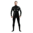 Mepaouo Latex Catsuit Front Zipper Tights for Men Rubber Bodysuit ...