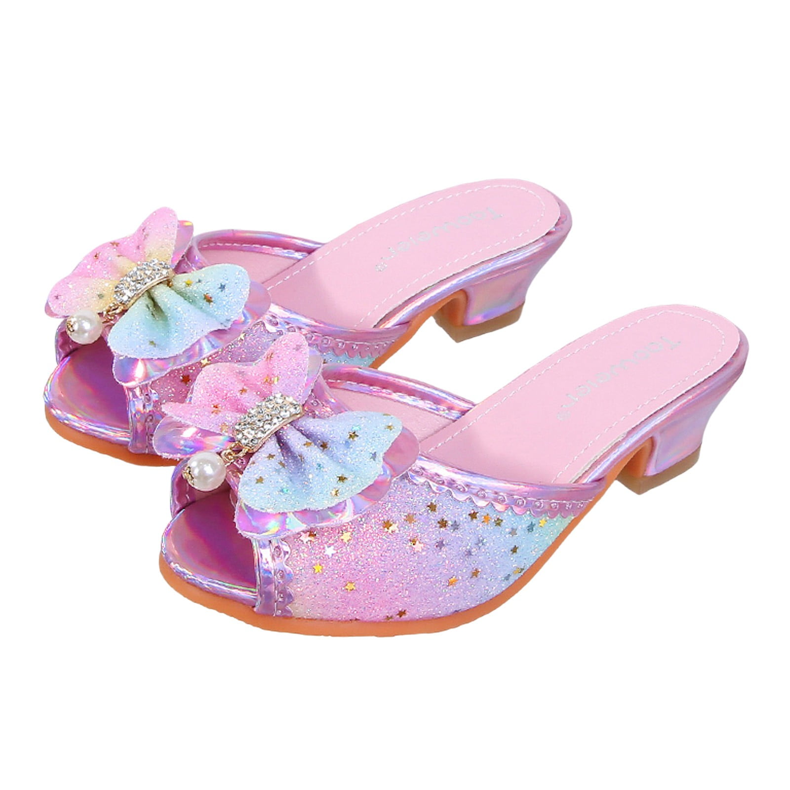Mepaouo Little Kids Girls Dress Pumps Glitter Sequins Princess Low Heels Mary Jane Party Dance ...
