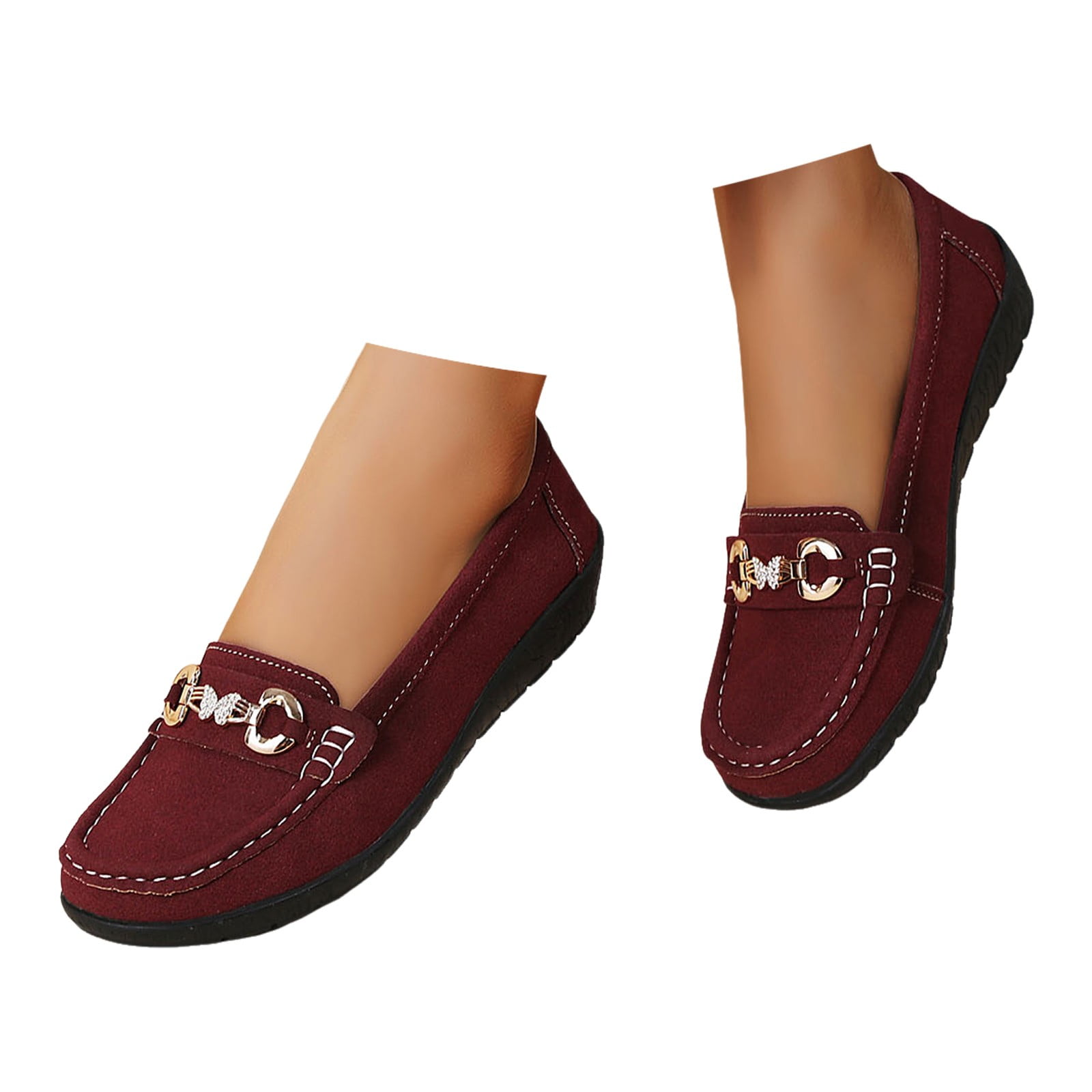 Mepaouo Loafers for Women Business Casual Shoes Comfortable Low Wedge ...