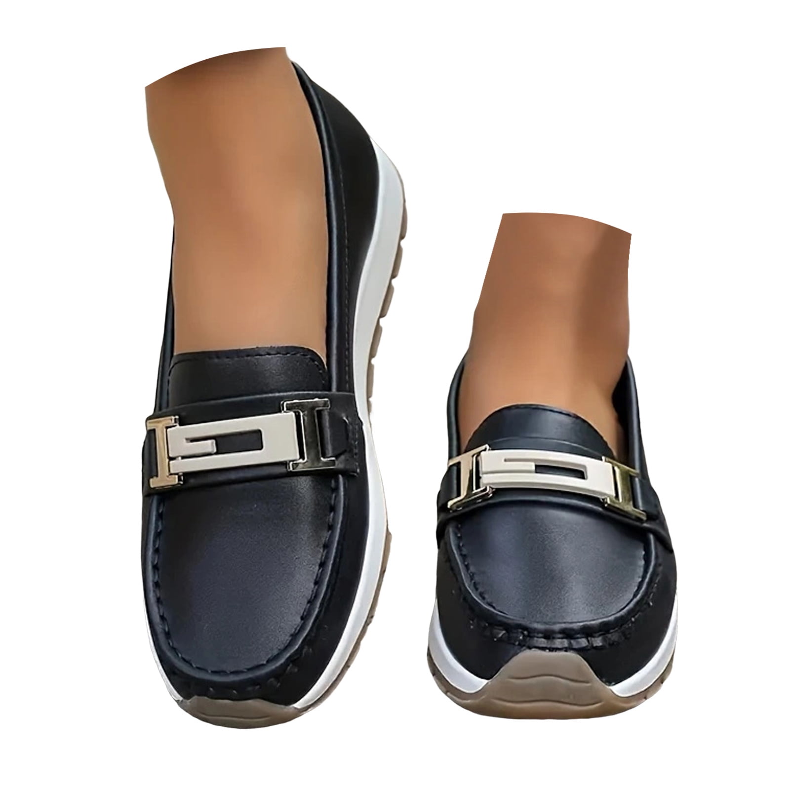 Mepaouo Loafers for Women Business Casual Walking Shoes Comfortable Slip on Work Flats with Arch ...